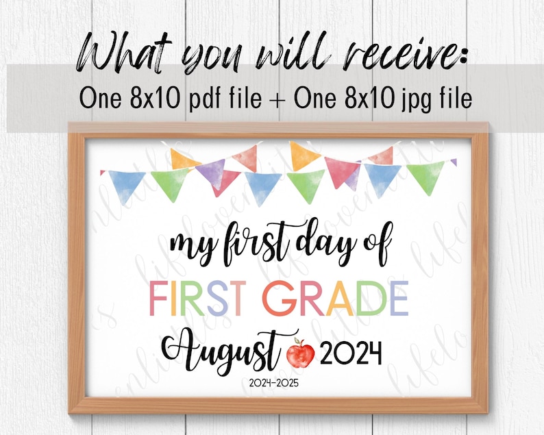 First Day of 1st Grade School Sign Printable First Day of 1st Grade ...