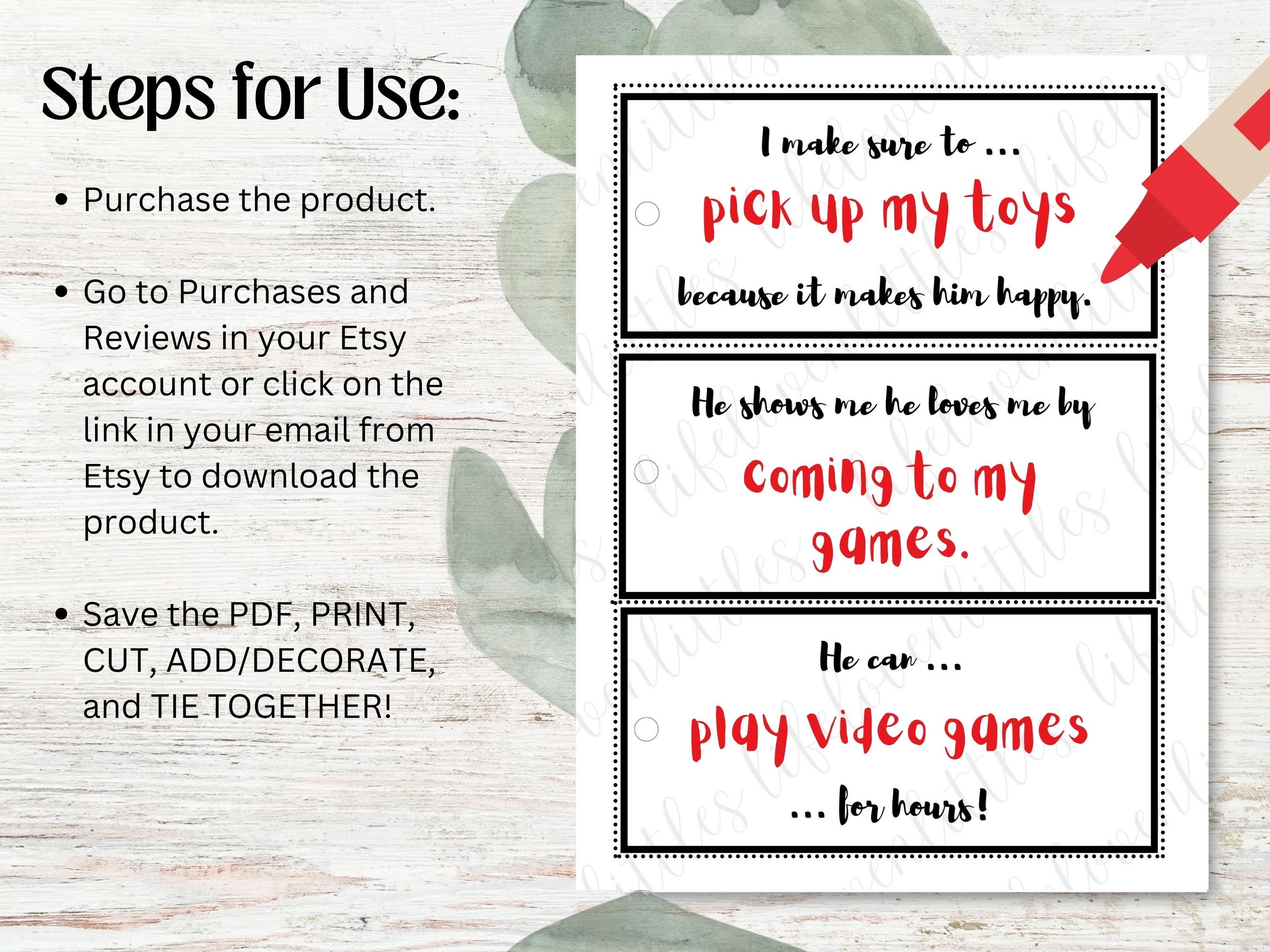 What I Love About My DAD, Father's Day Keepsake, Printable Handmade ...