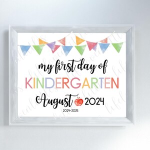 First Day of Kindergarten School Sign Printable 2024 Back to School ...