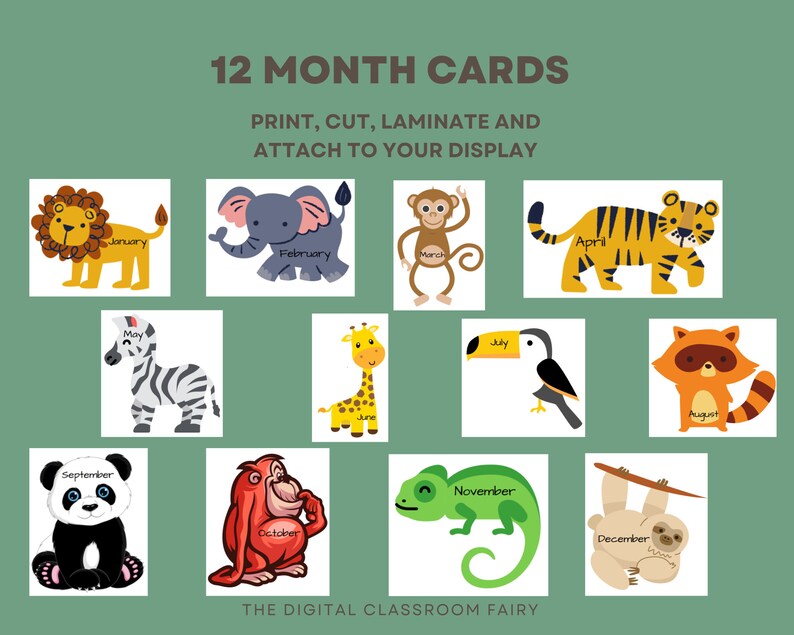 Customisable Birthday Wall Chart - at the Zoo - Etsy