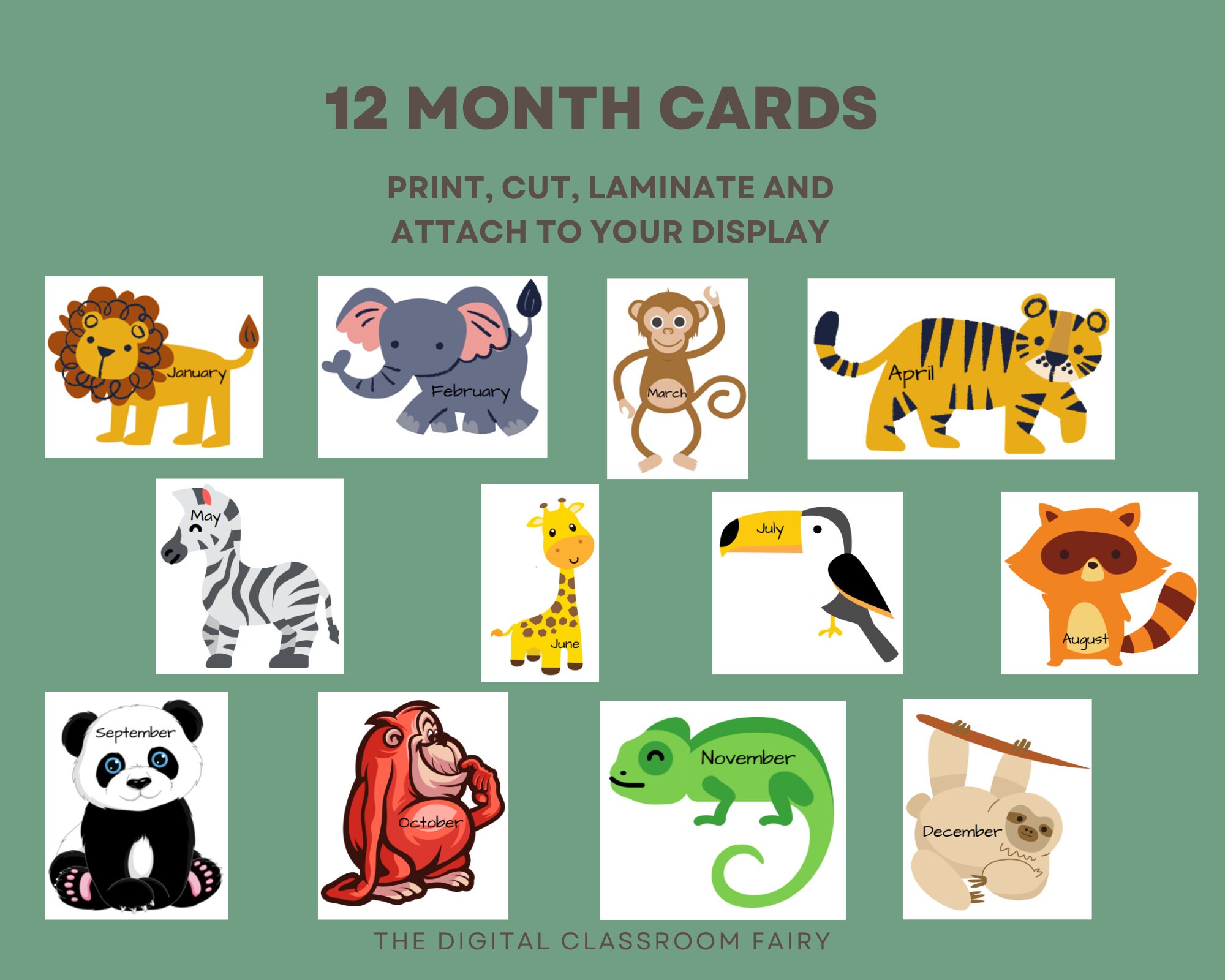 Customisable Birthday Wall Chart at the Zoo - Etsy