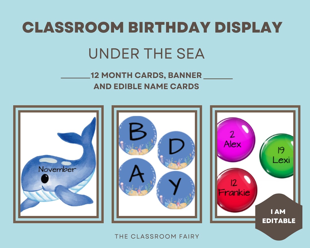 Customisable Birthday Wall Chart - Under the Sea - Etsy