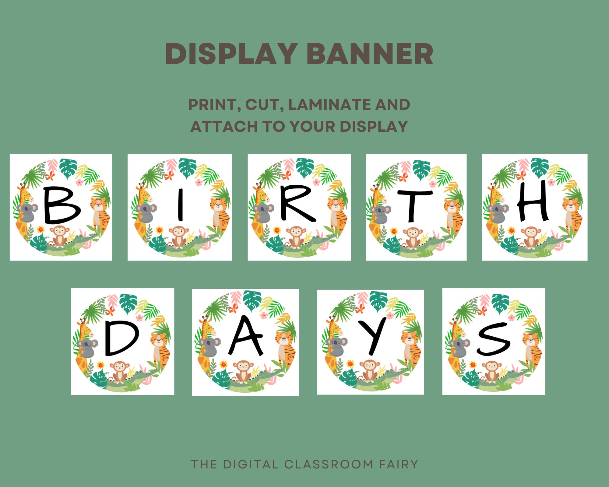 Customisable Birthday Wall Chart at the Zoo - Etsy