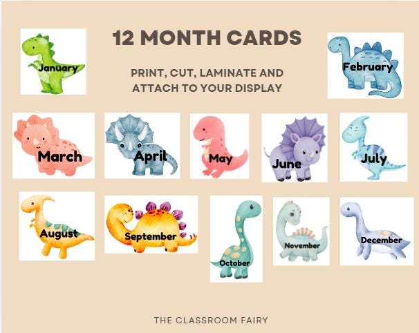 Customisable Birthday Wall Chart - Dinosaurs - Etsy