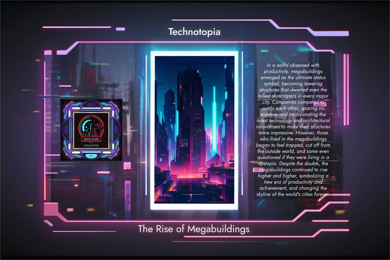 Poster Art Cyberpunk Digital Download Collectible technotopia Series Neon Mars Collective NMC41 ...
