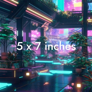 Poster Art Cyberpunk Digital Download Collectible || "electric Eden ...