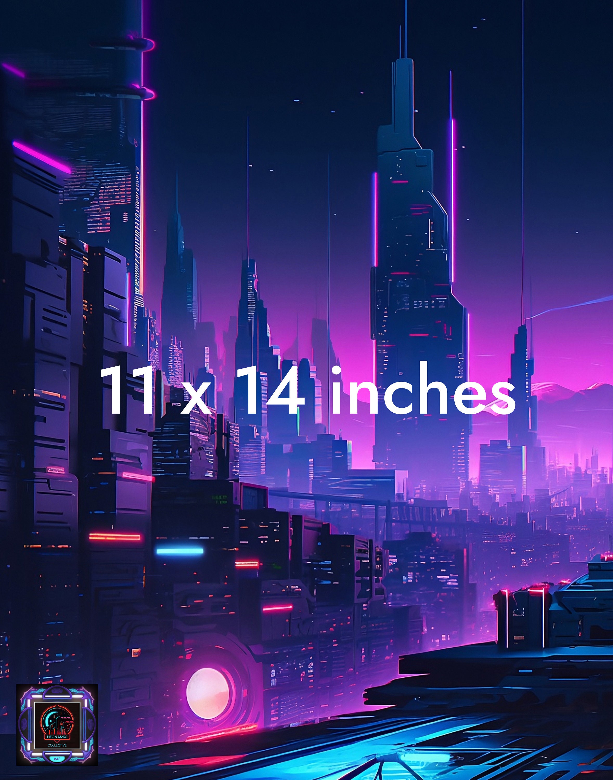 Poster Art Cyberpunk Digital Download Collectible technotopia Series Neon Mars Collective NMC43 ...