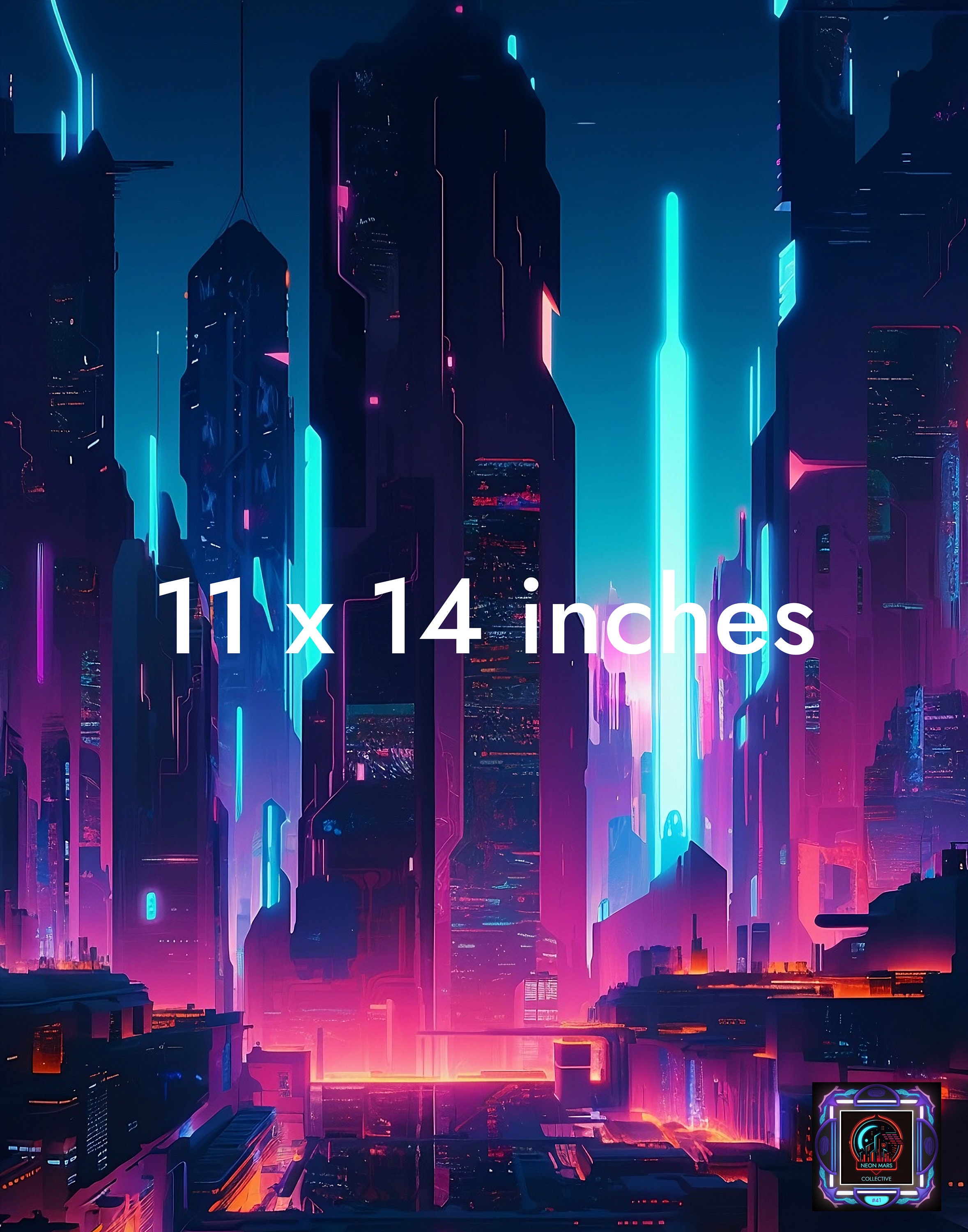 Poster Art Cyberpunk Digital Download Collectible technotopia Series Neon Mars Collective NMC41 ...