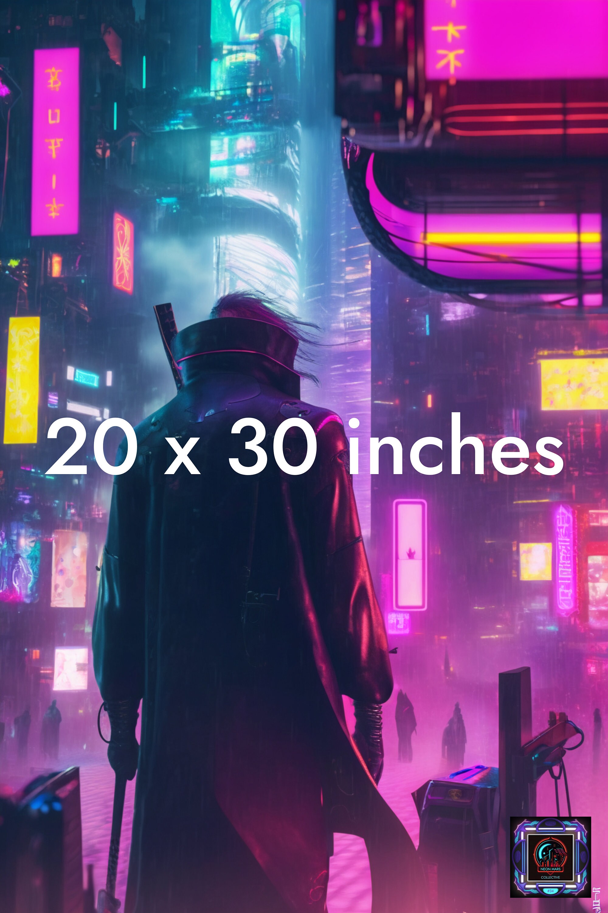 Poster Art Cyberpunk Digital Download Collectible future Humanity Ii ...