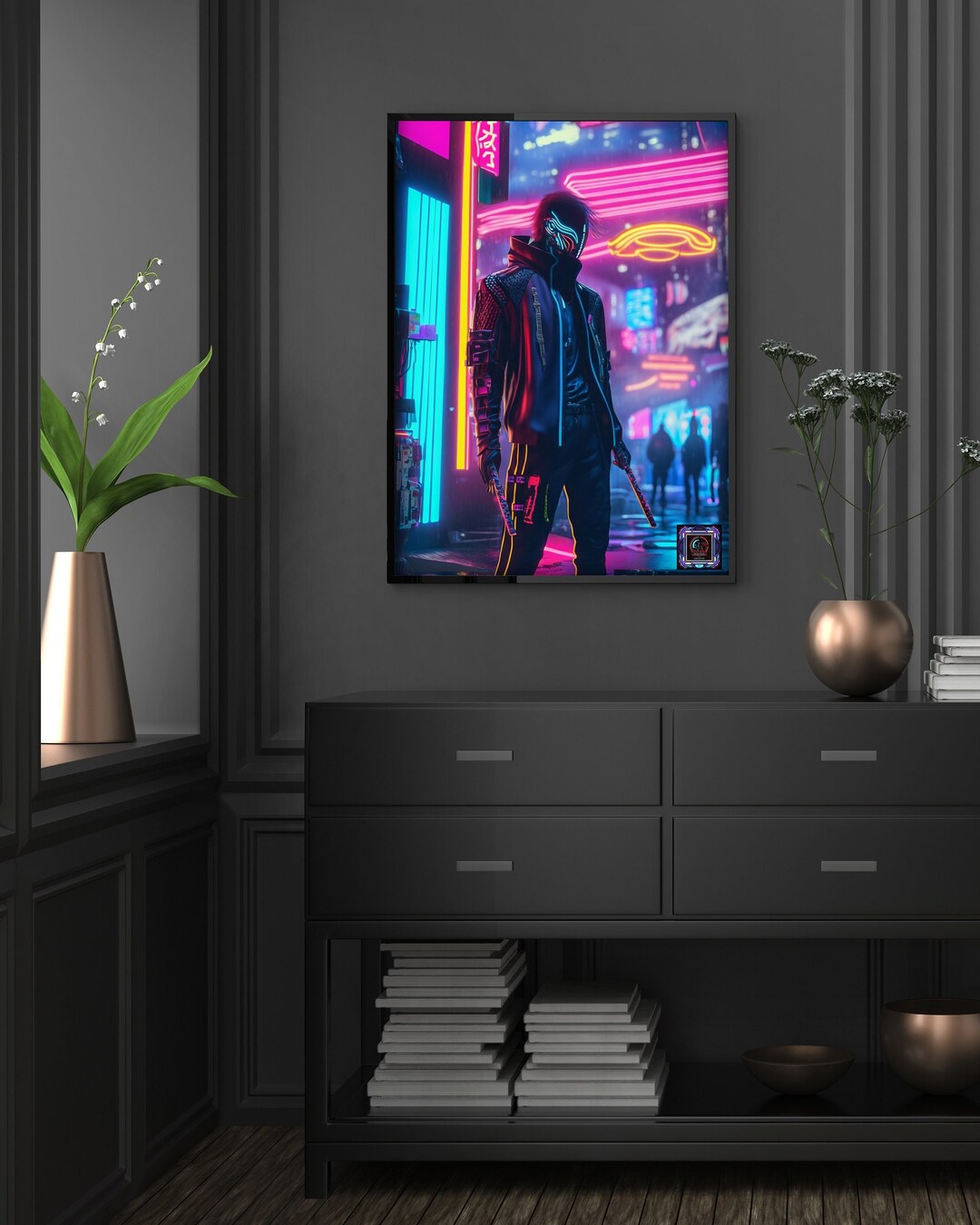 Poster Art Cyberpunk Digital Download Collectible neon Nights Series ...