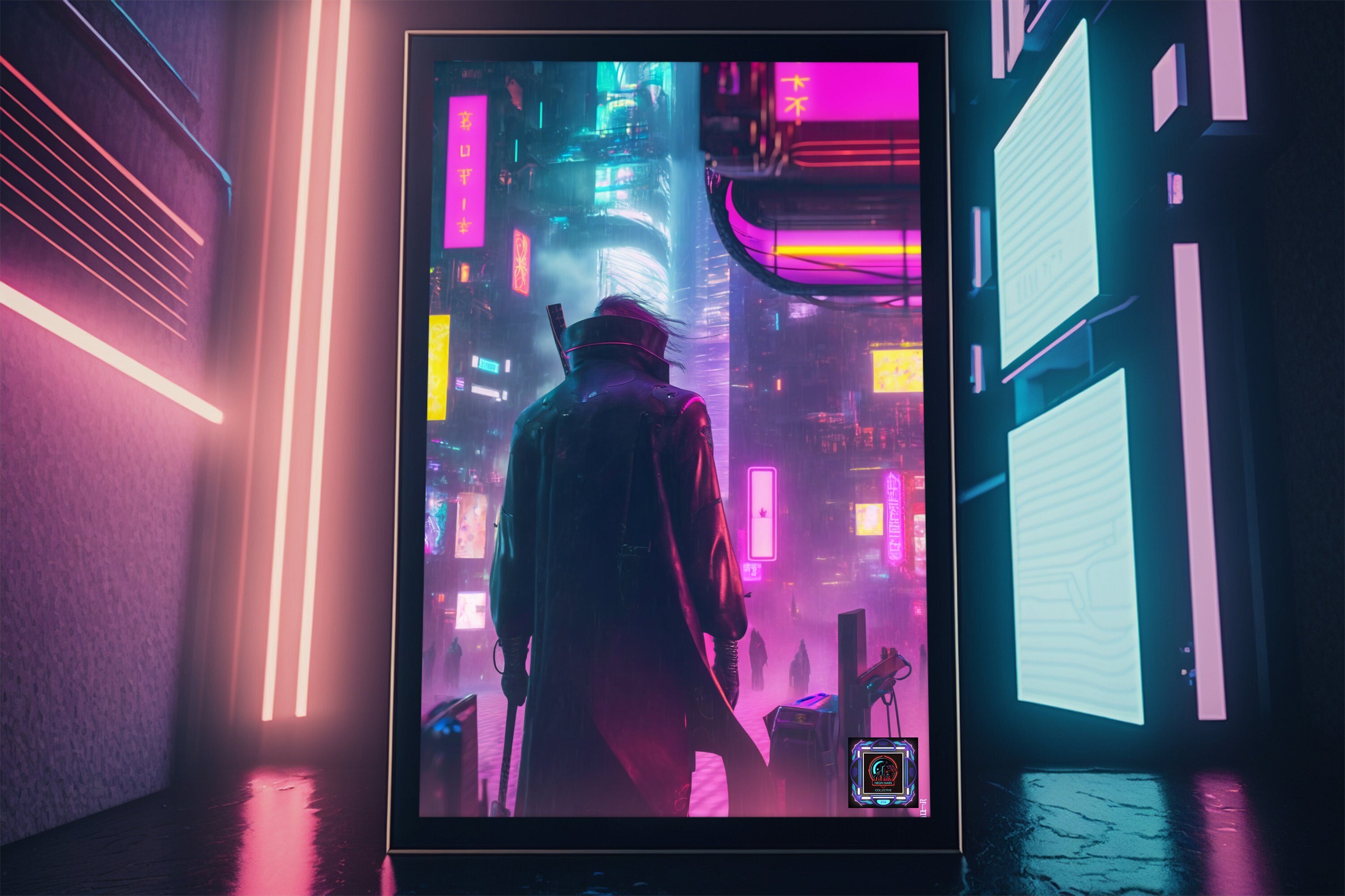 Poster Art Cyberpunk Digital Download Collectible future Humanity Ii ...