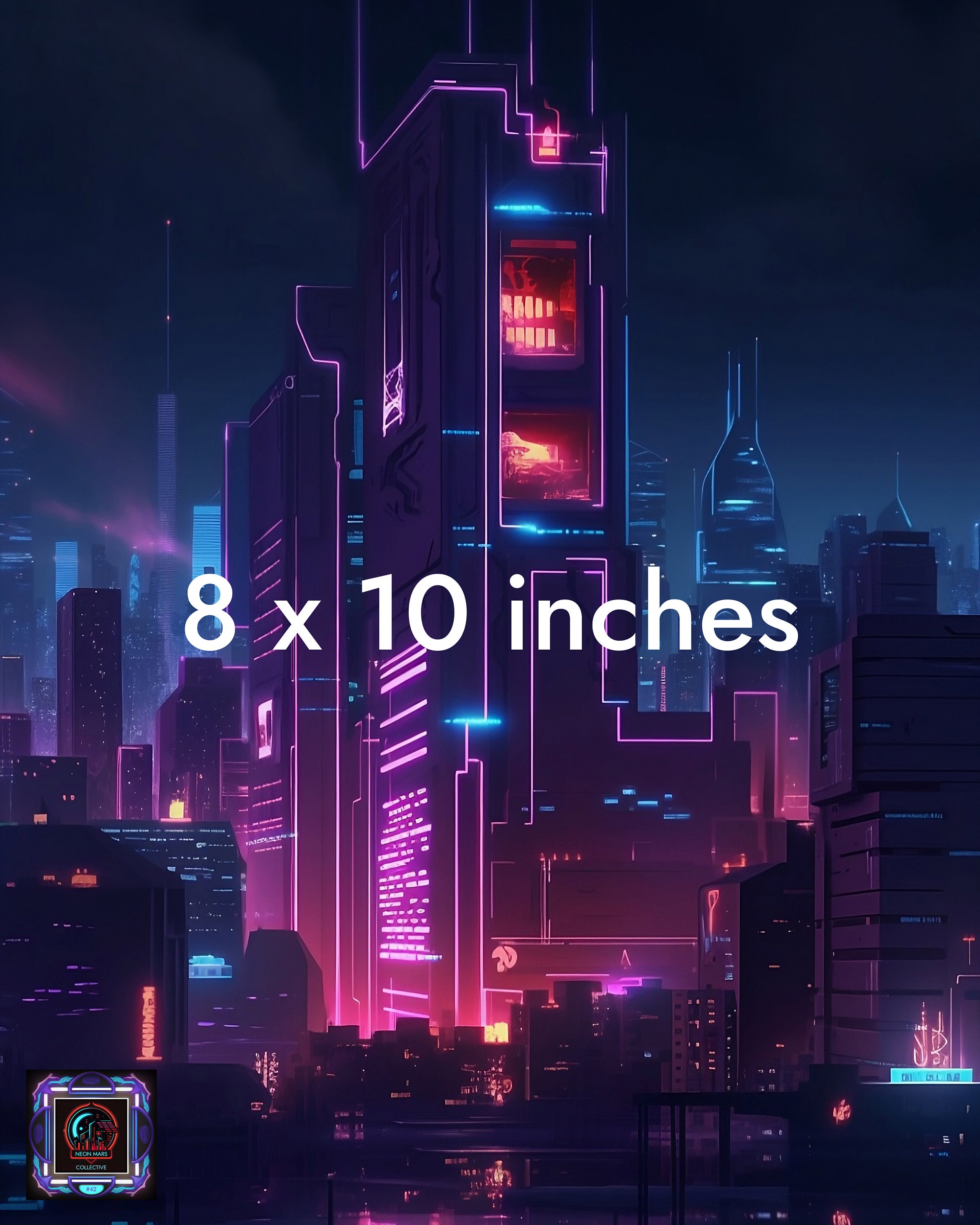 Poster Art Cyberpunk Digital Download Collectible technotopia Series Neon Mars Collective NMC42 ...