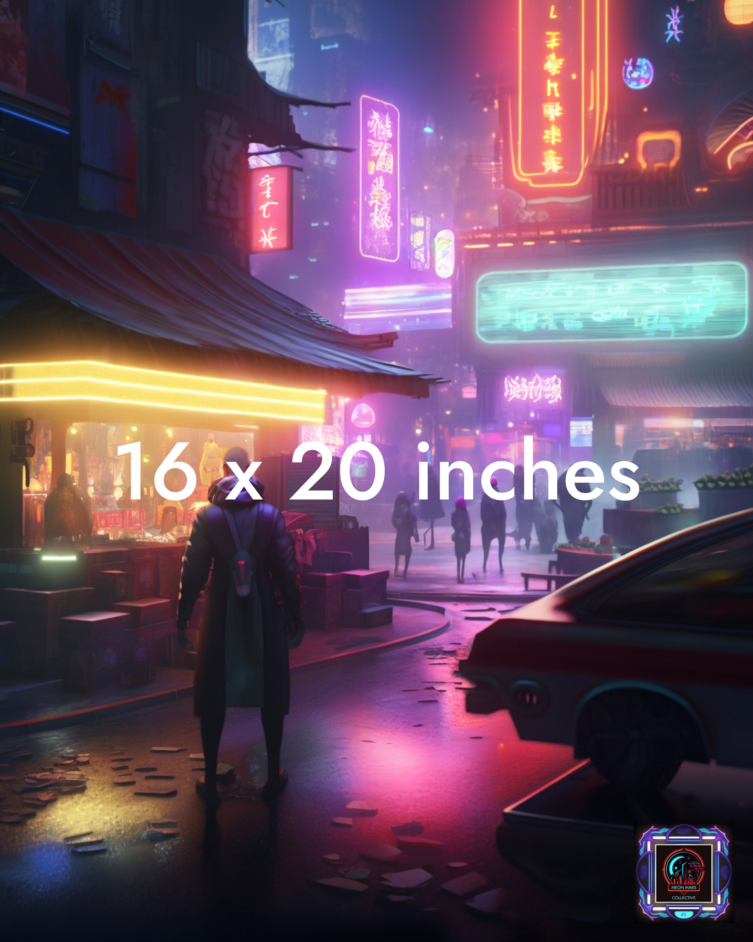 Poster Art Cyberpunk Digital Download Collectible neon Nights Series ...