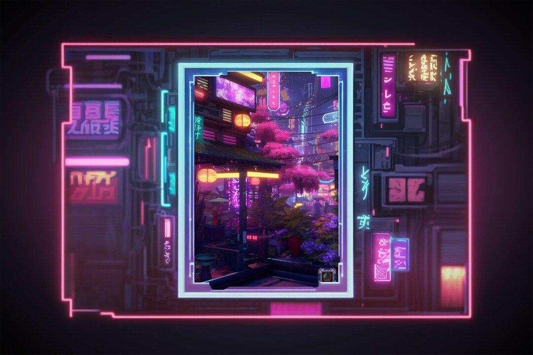Poster Art Cyberpunk Digital Download Collectible || "electric Eden ...