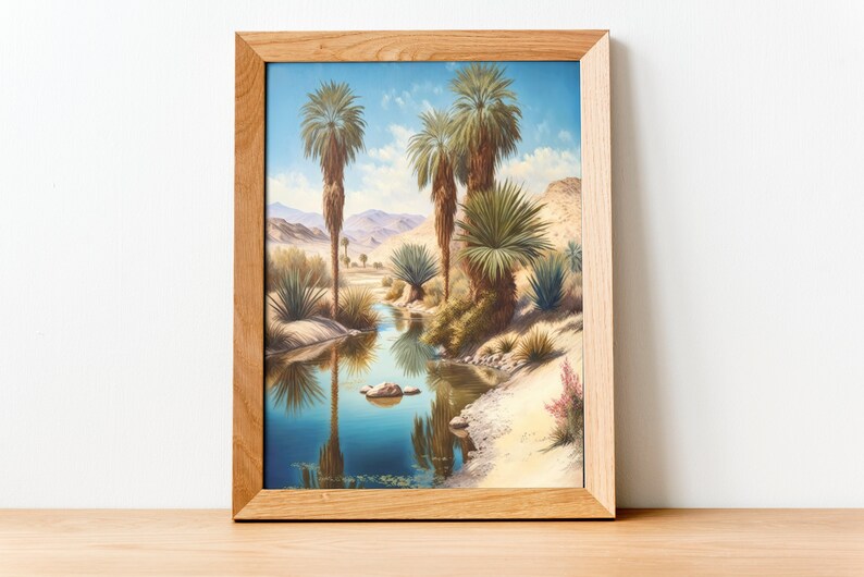 Mini Oasis Desert Wall Art Print Oasis Desert Scenery - Etsy