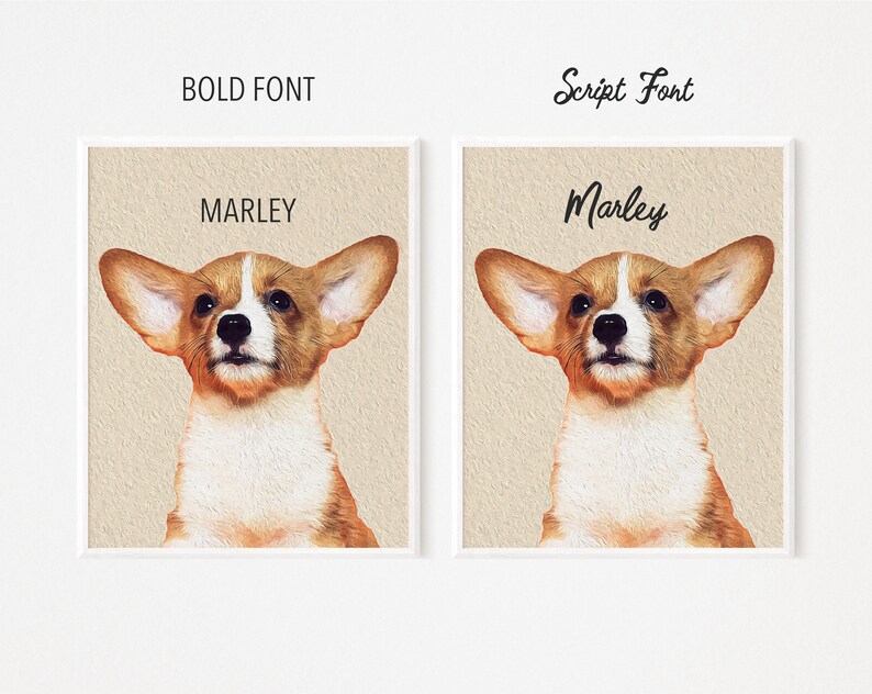 Custom Pet Portraits Using Pet Photo Personalized Digital Dog Portraits Cat Portraits Custom Dog ...