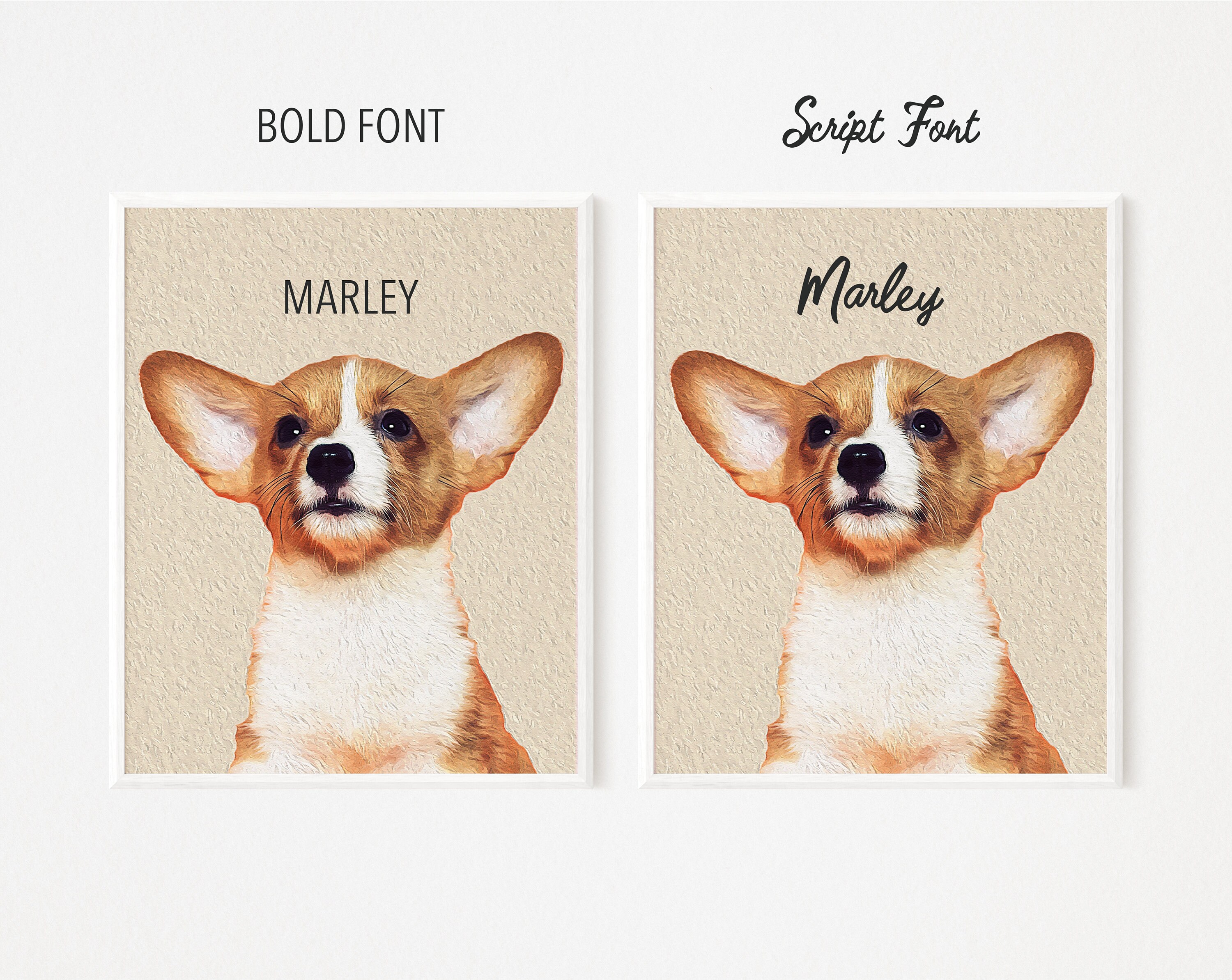 Custom Pet Portraits Using Pet Photo Personalized Digital Dog Portraits Cat Portraits Custom Dog ...