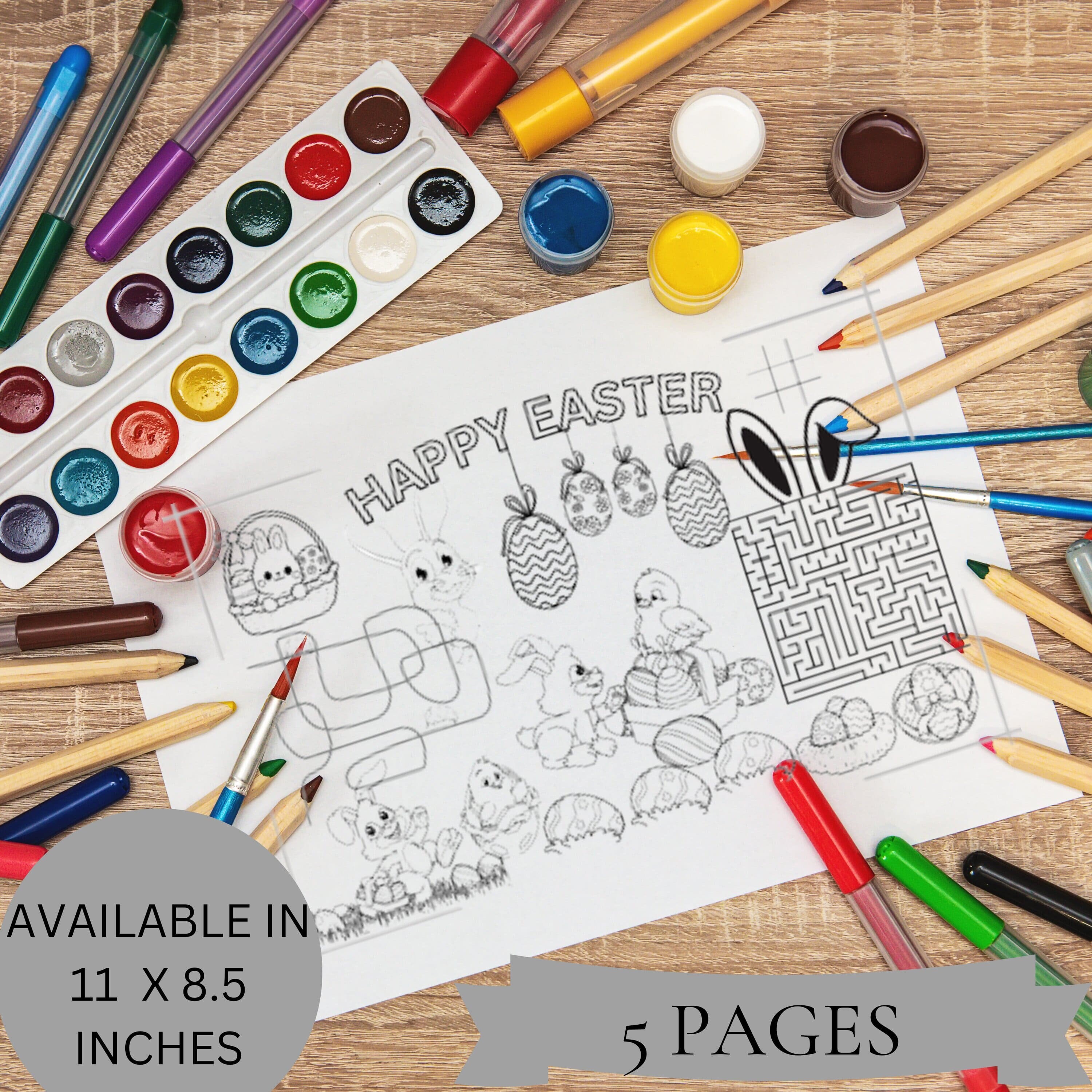 Printable Easter Coloring Page, Coloring Pages for Kids , Easter Gift ...