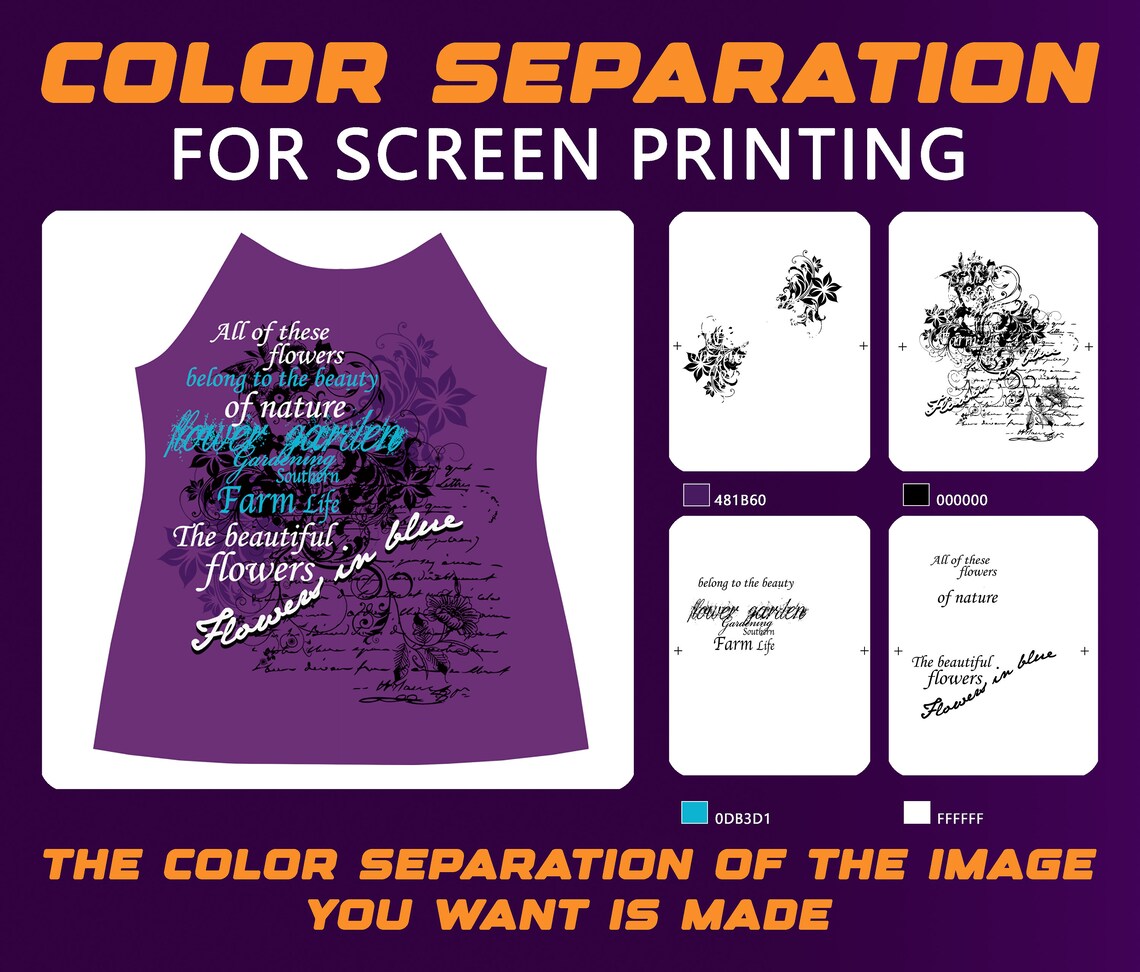Color Separation, for Screen Printing, Photoshop Color Separation ...