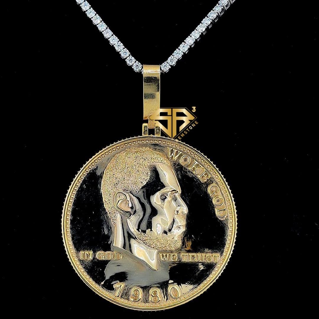 Custom 3D Photo Head Face Coin Pendant,925 Starling Silver Crafts Gold ...