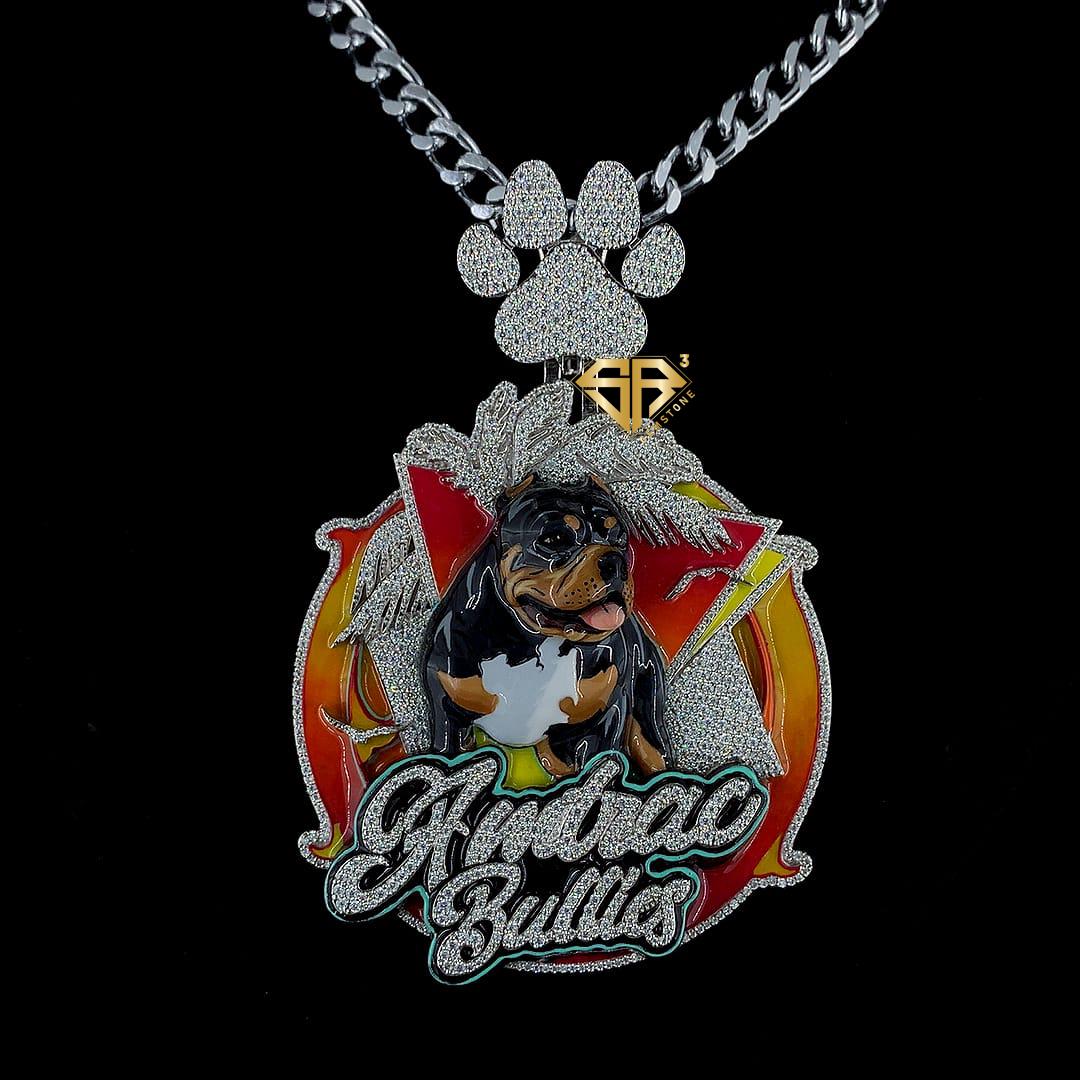Iced Out Dog Face 3D Photo Pendant,personalized Custom Rapper's Jewelry ...