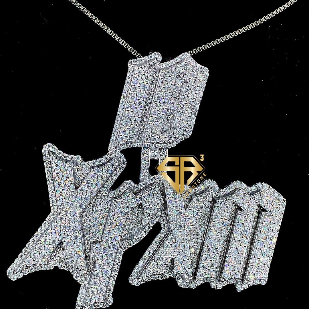 New Arrival Big 2.5 Inch Latter Pendant, Ice Out Moissanite Diamond ...