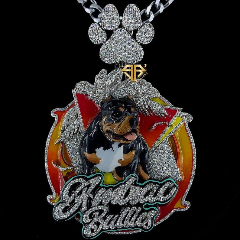 Iced Out Dog Face 3D Photo Pendant,personalized Custom Rapper's Jewelry ...