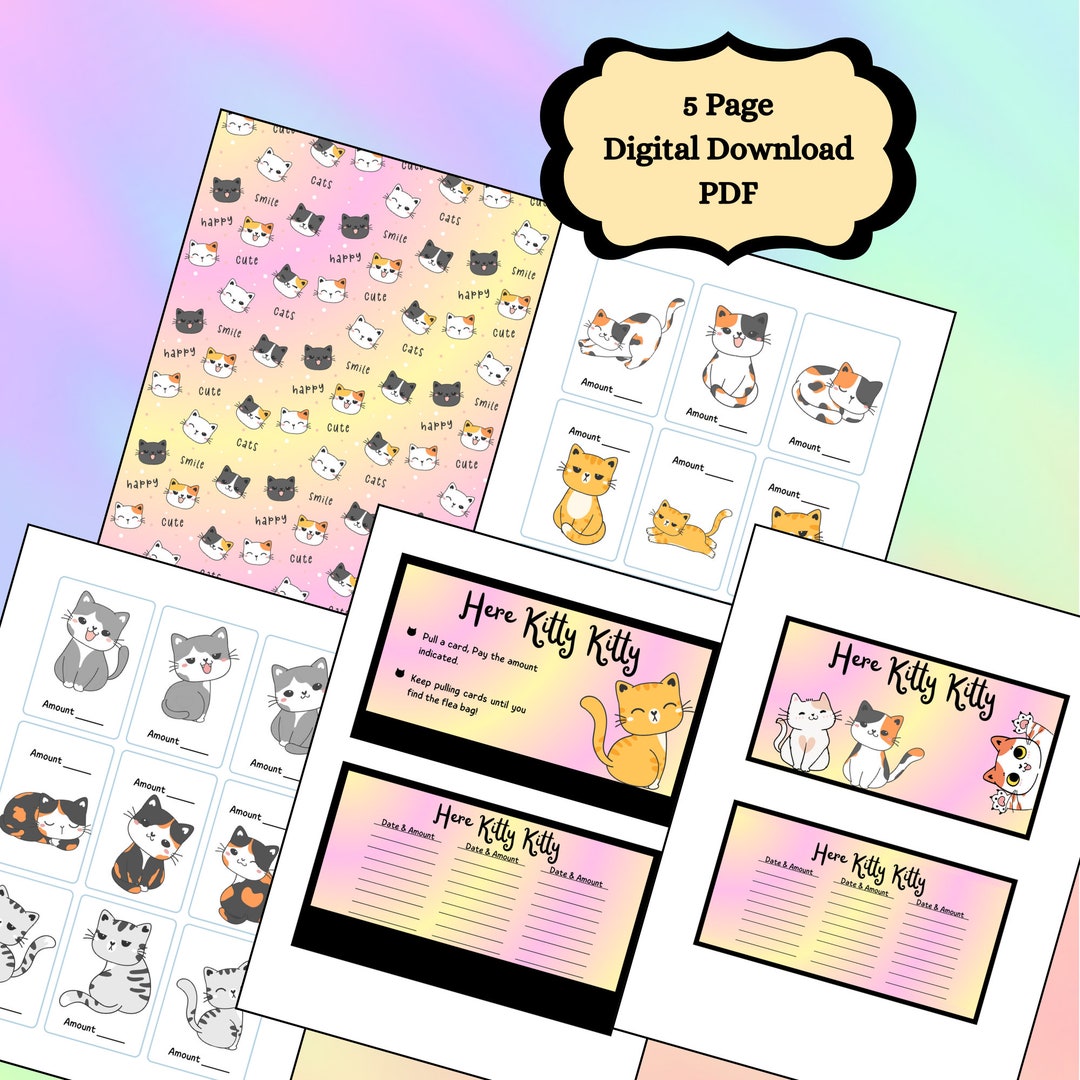 Here Kitty Kitty, Cat, Budget Game, A6 Savings Challenge, Savings ...