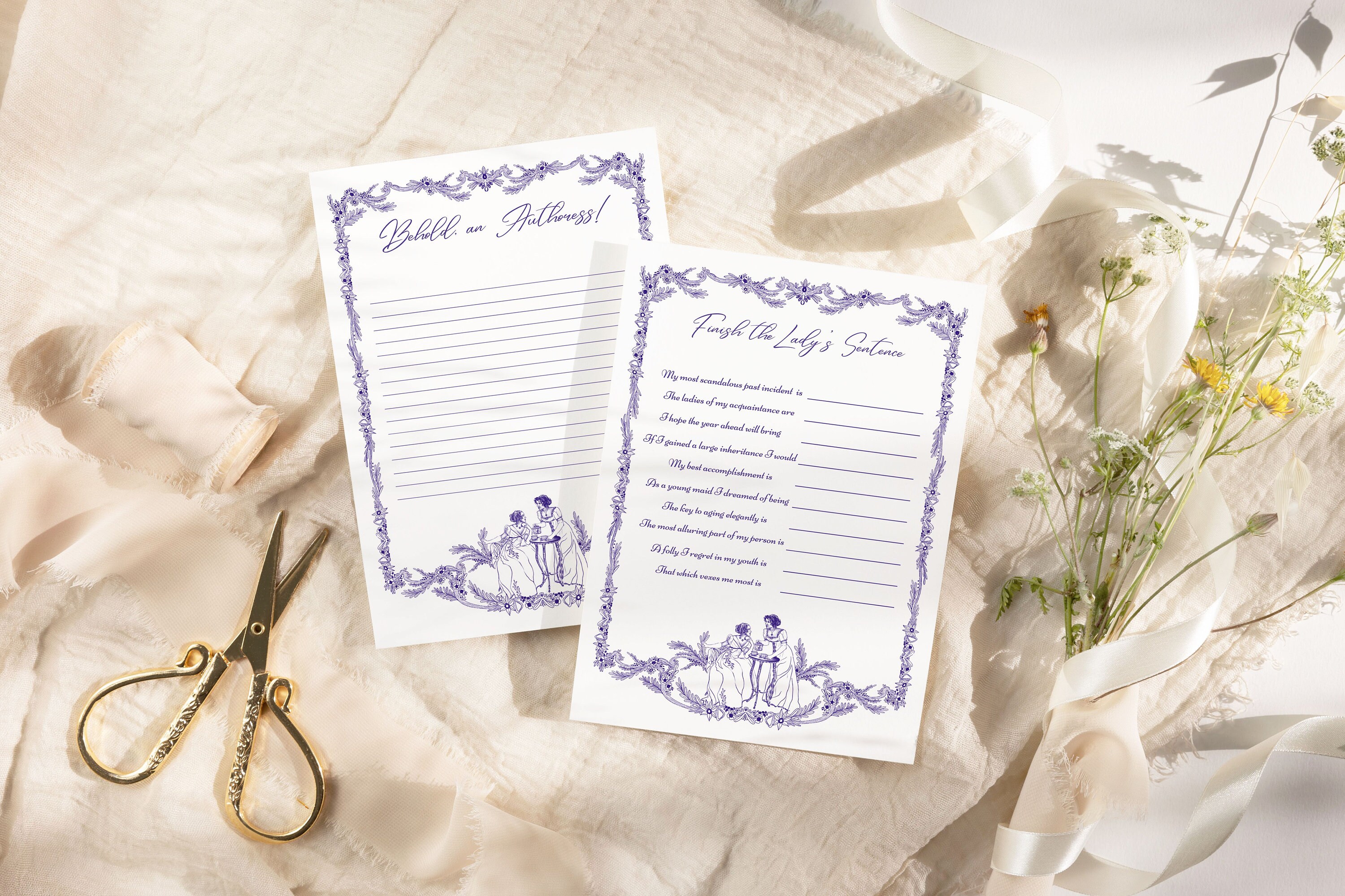 Regency Birthday Games for a Classy Period Birthday, Name Day Bundle ...