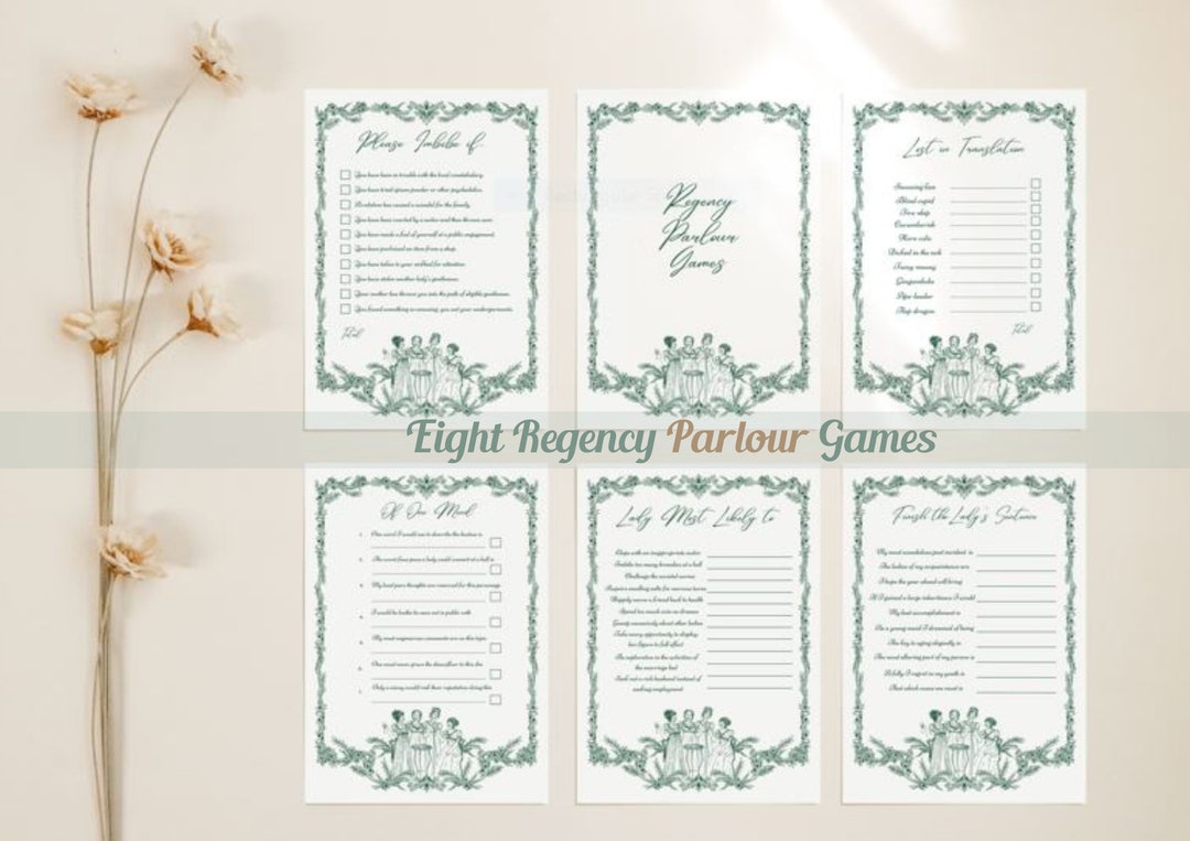Regency Parlour Games for a Classy Games Night, Elegant Themed ...