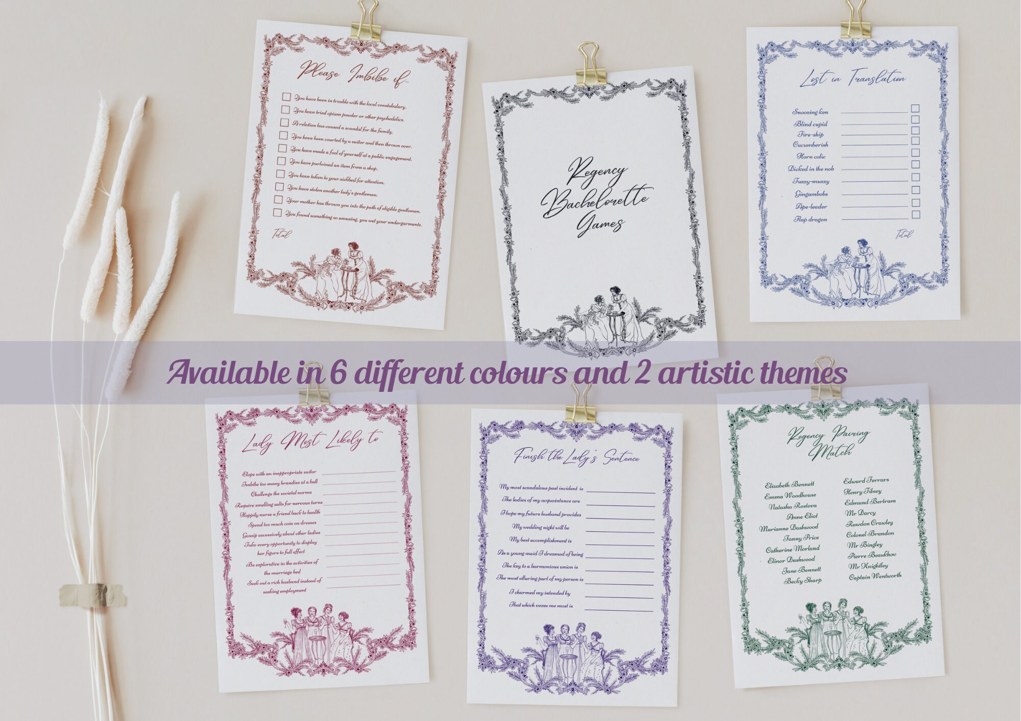 Regency Bachelorette Games for a Classy Period Bridal Shower, Hen Party ...