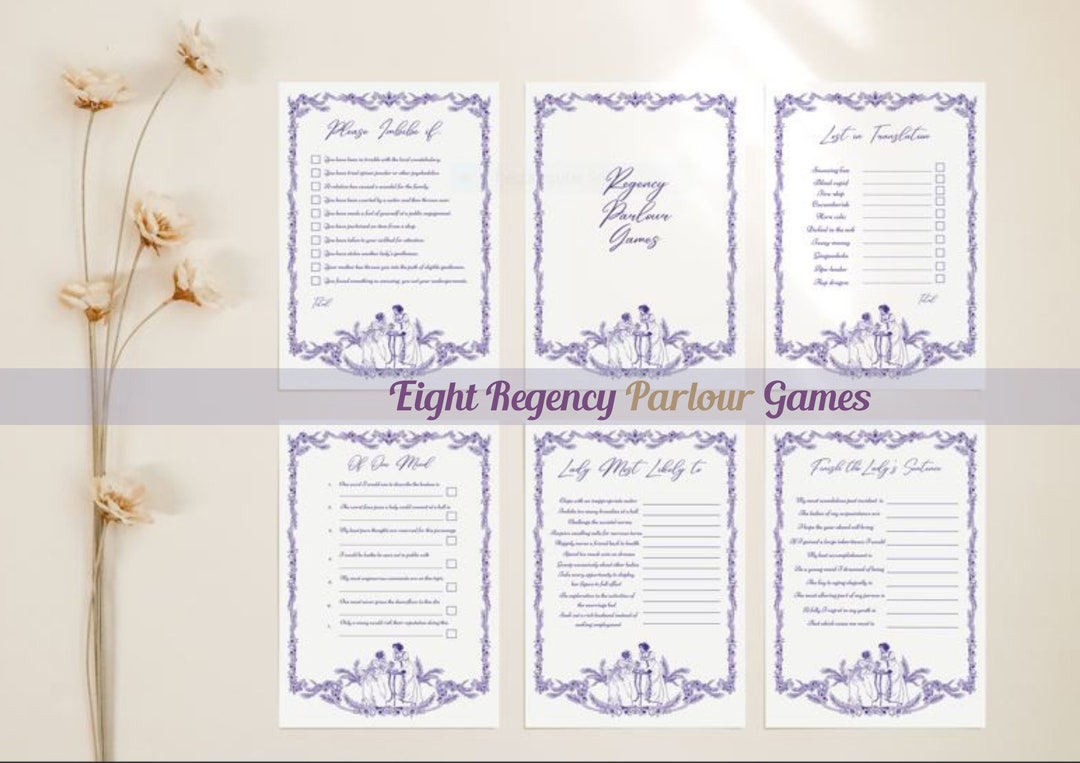 Regency Parlour Games for a Classy Games Night, Elegant Themed ...
