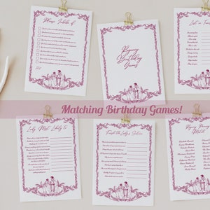 Regency Themed Birthday Invitation Set With Unique Hand-drawn Artwork ...