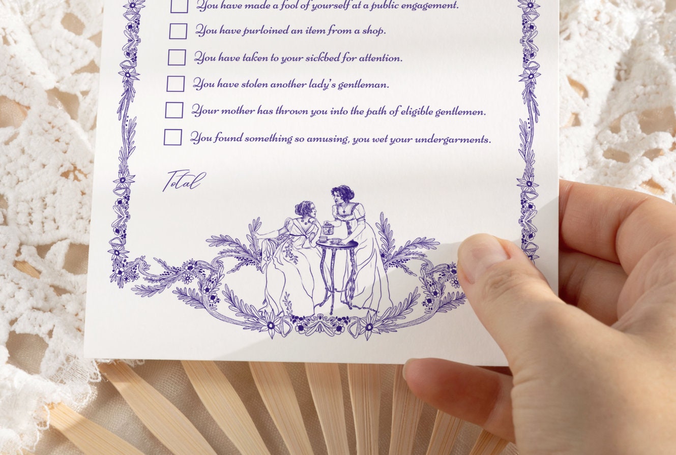 Regency Birthday Games for a Classy Period Birthday, Name Day Bundle ...