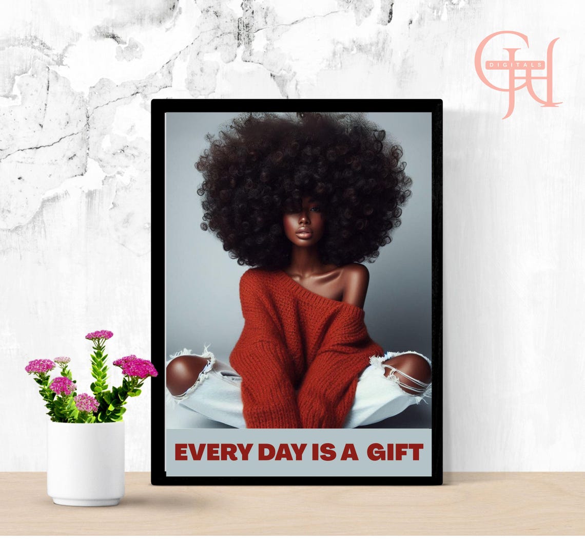 Black Girl Magic PNG Clipart: Afro Queen Digital Art (digital ...