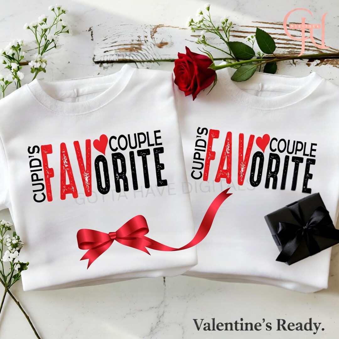 Cupids Favorite Couple: Matching Couple Shirts Design, Sublimation Png ...