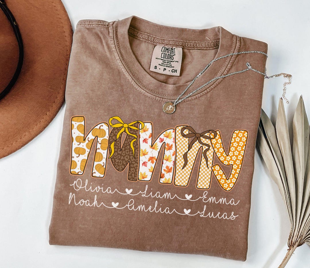 Comfort Colors® Nanny Fall Shirt,personalized Nanny Shirt With ...