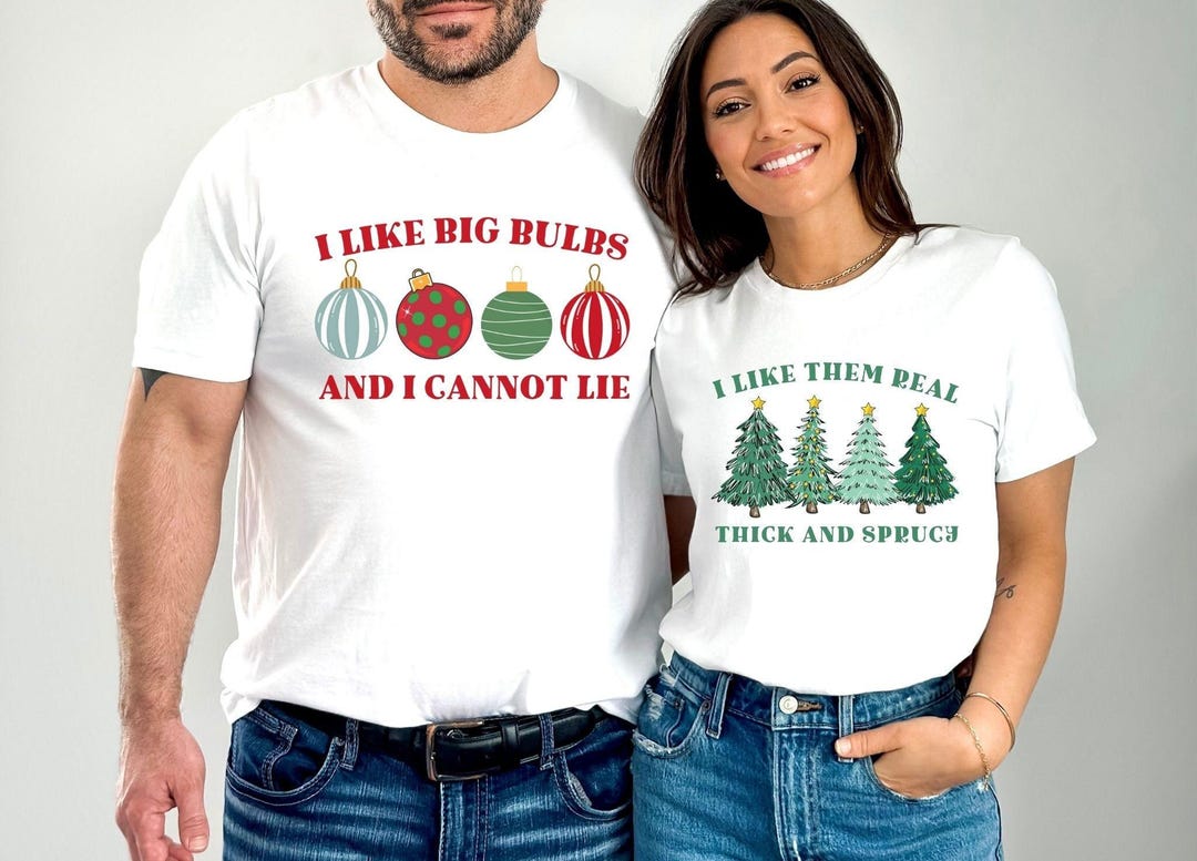 Funny Matching Couples Christmas Shirts,christmas Couple Shirts, Funny ...