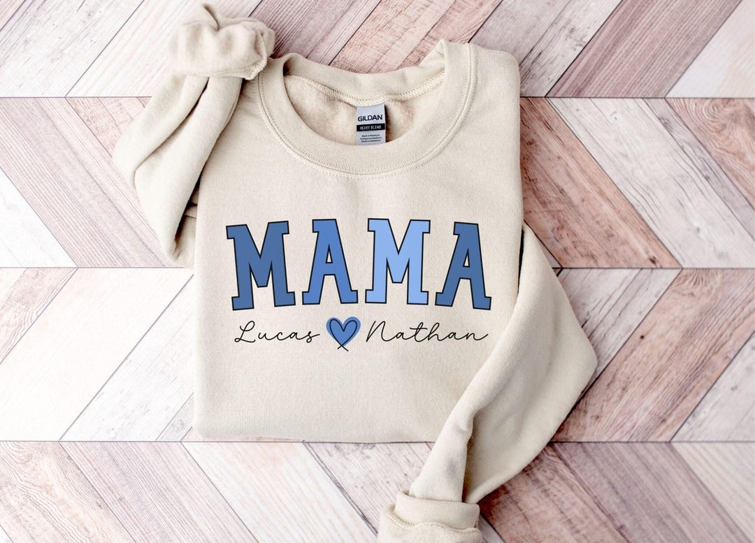 Custom Mama Sweatshirt, Mama Custom Mother's Day Gift, Personalized Mom ...