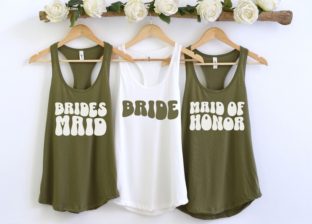 Retro Bachelorette Tank Tops, Bridal Family Tank Tops, Bridal Custom ...