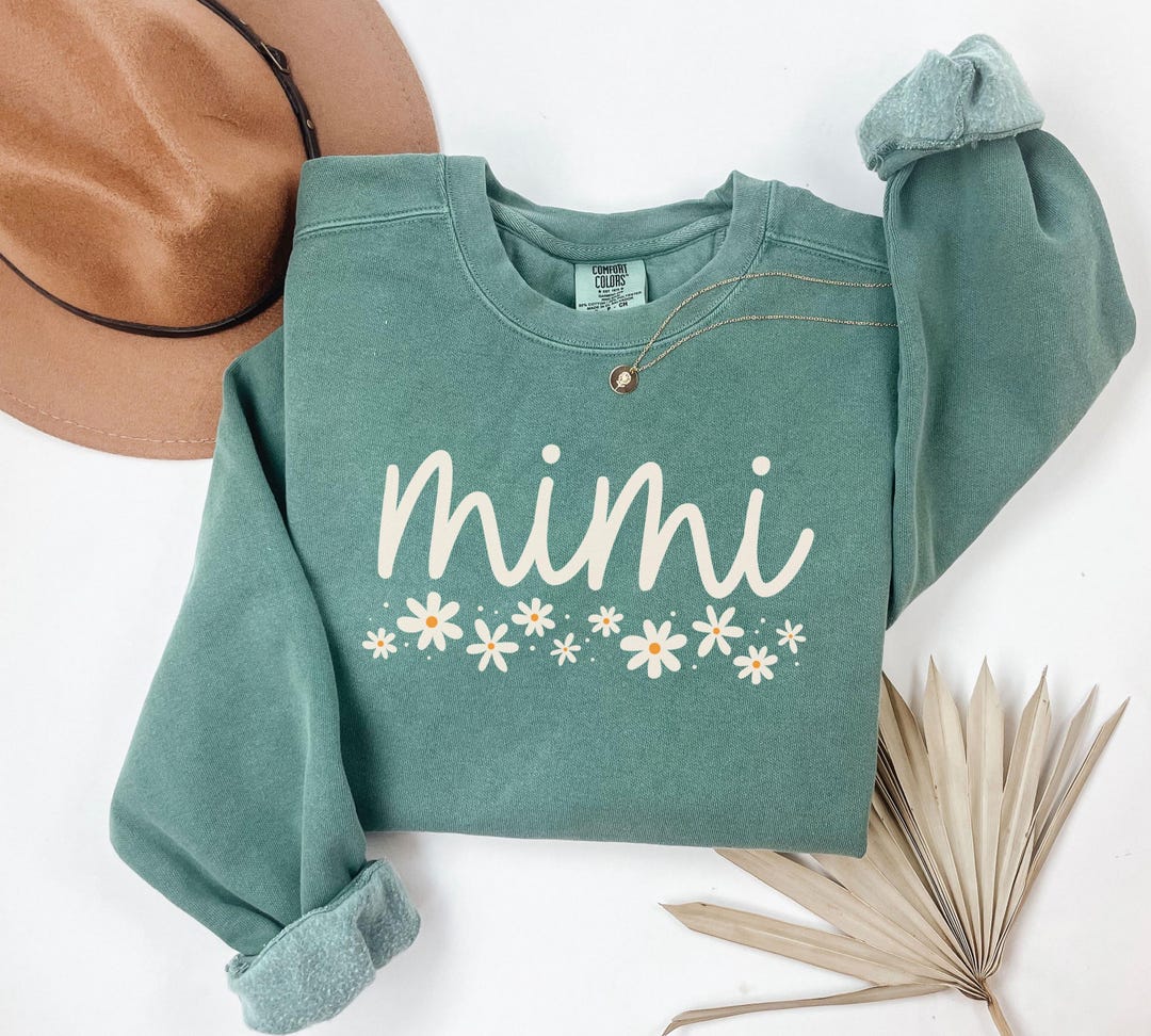 Comfort Colors® Mimi Sweatshirt, Cute Mimi Crewneck Sweatshirt, Floral ...