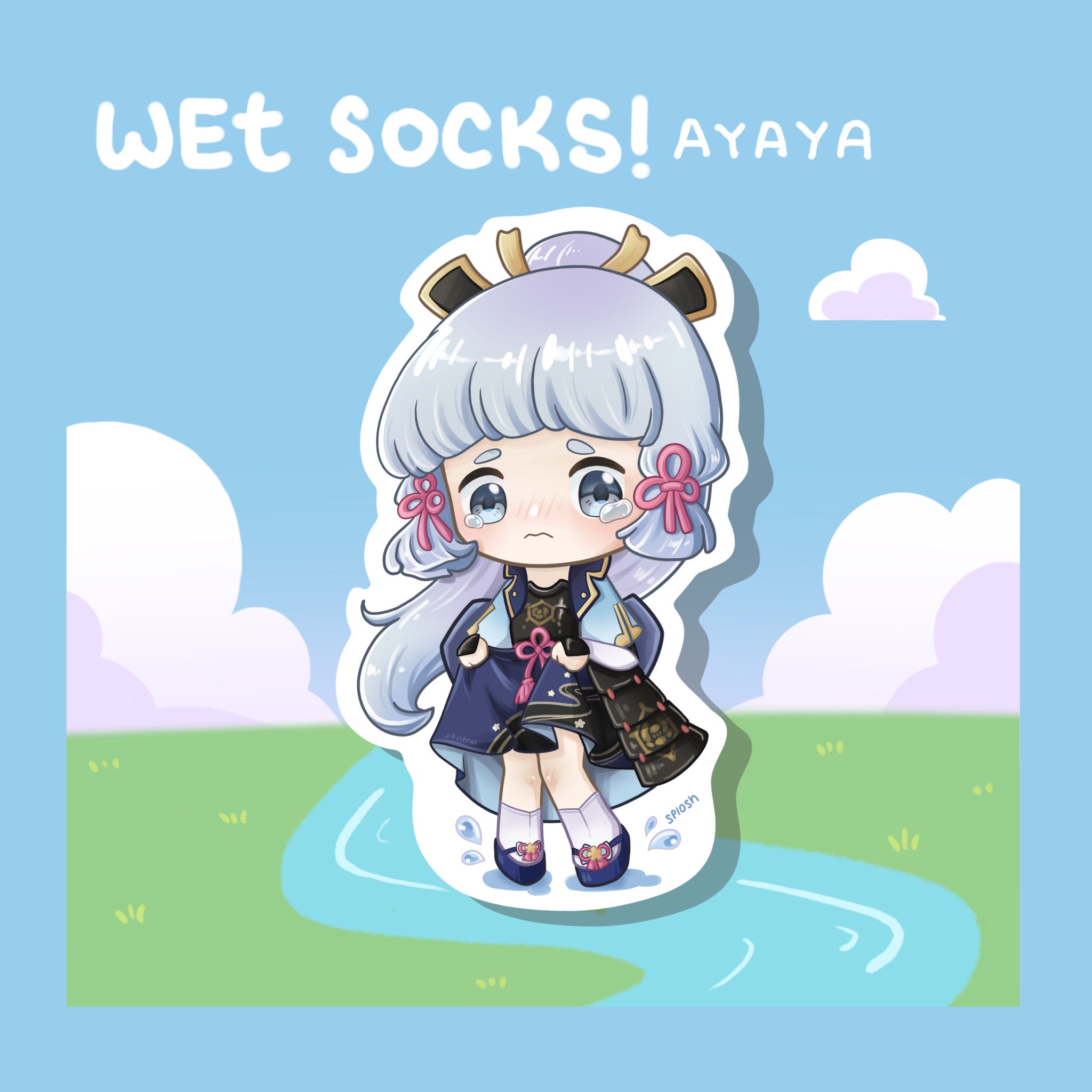 Wetsocksayaka Sticker Genshin Sticker Kamisato Ayaka - Etsy