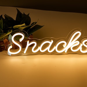 Snacks LED Neon Sign, Neon Signs for Wall Decor, Cafe Shop Sign, Bar ...