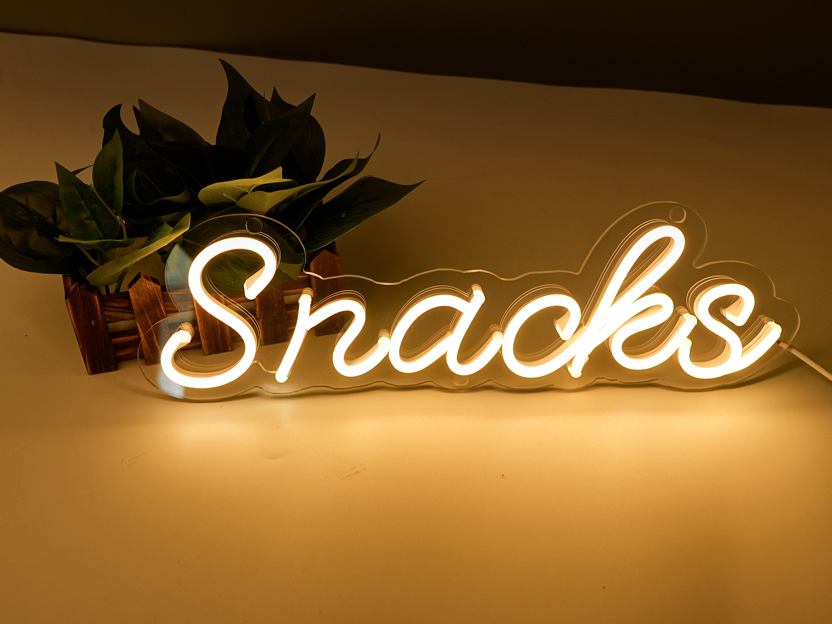 Snacks LED Neon Sign, Neon Signs for Wall Decor, Cafe Shop Sign, Bar ...