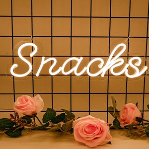 Snacks LED Neon Sign, Neon Signs for Wall Decor, Cafe Shop Sign, Bar ...