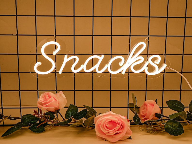 Snacks LED Neon Sign, Neon Signs for Wall Decor, Cafe Shop Sign, Bar ...