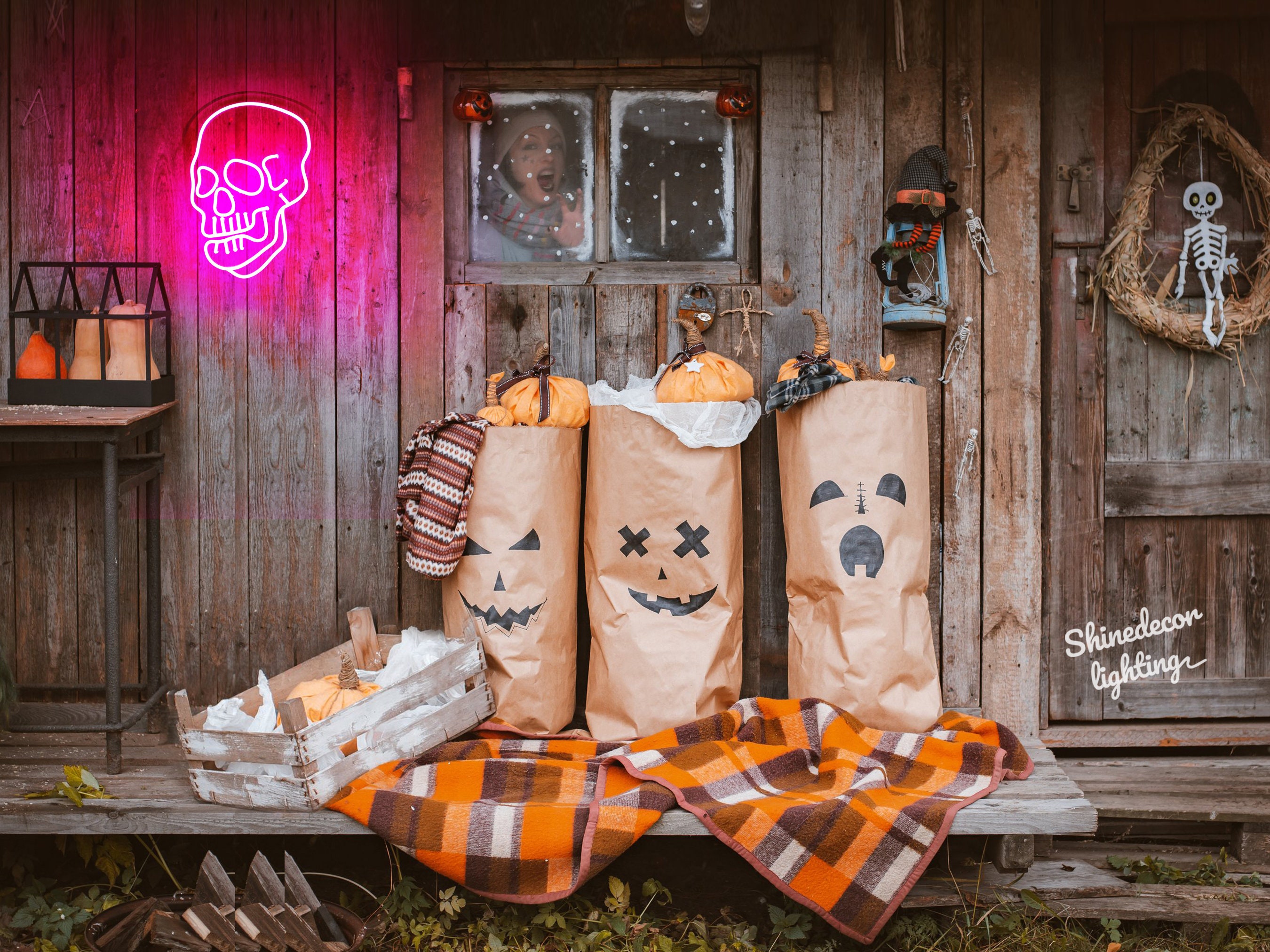 Pink Skull Neon Sign, Led Neon Sign, Desk Neon Sign, Halloween Led Sign ...