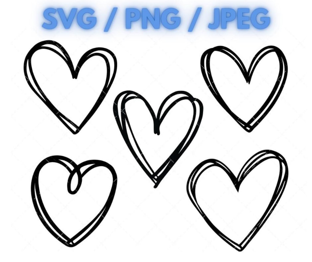 3 Amazing Heart Designs in Black and White - Etsy