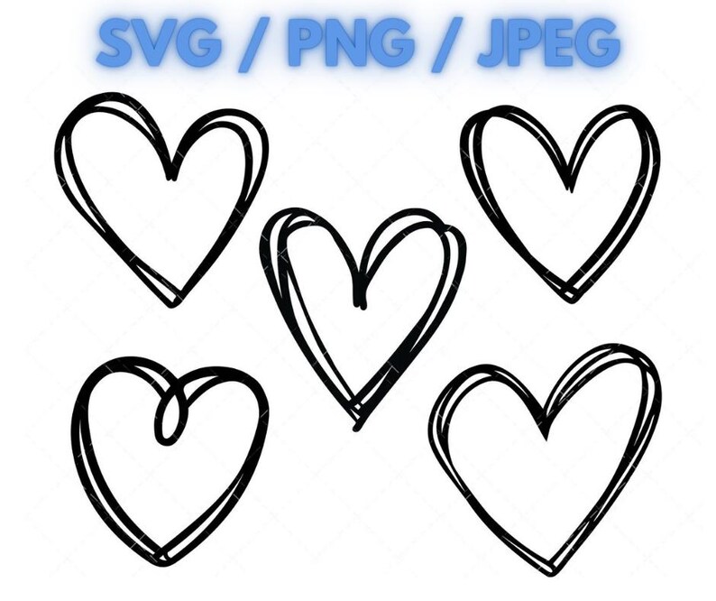 3 Amazing Heart Designs in Black and White - Etsy