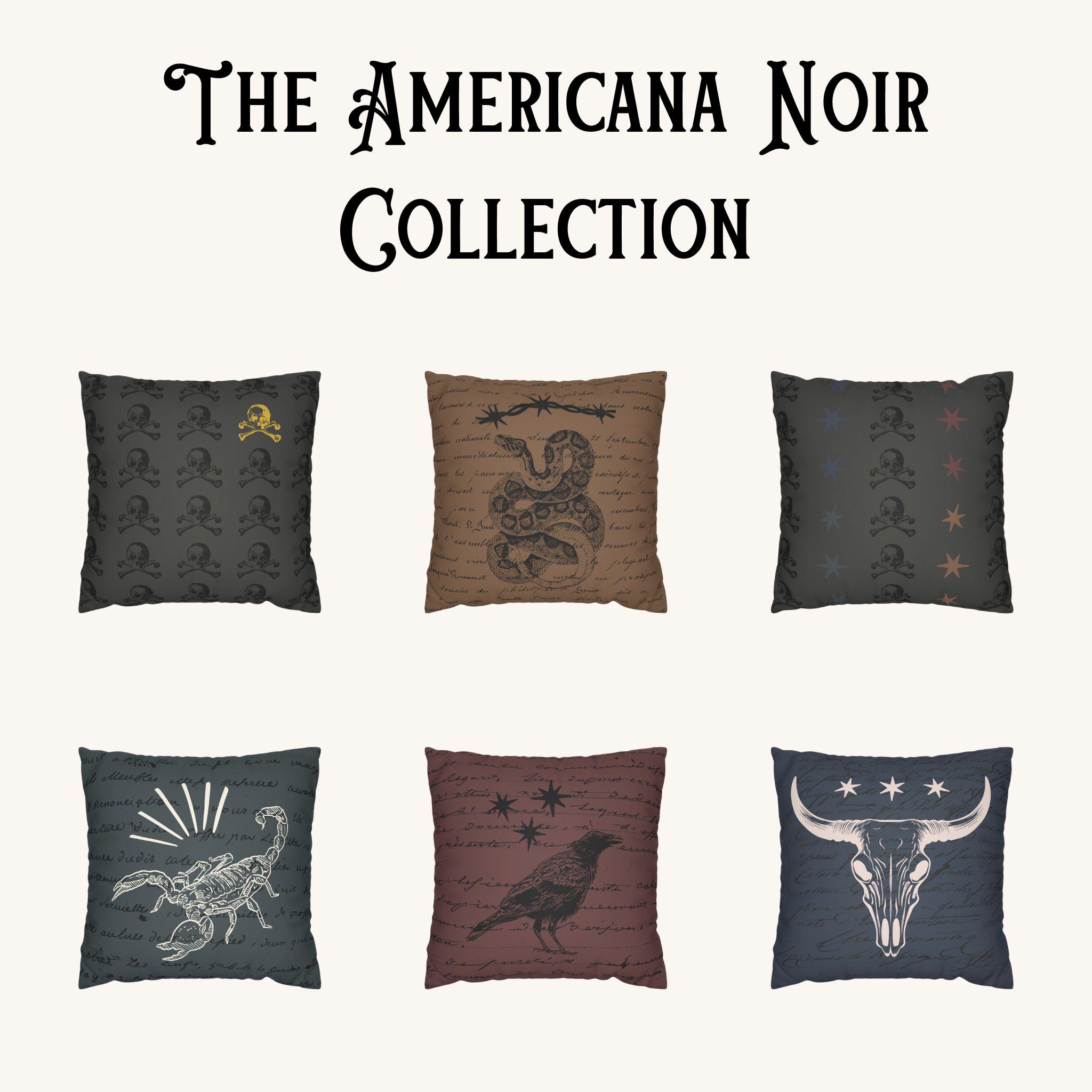 Western Gothic Longhorn Skull Throw Pillow Americana Cowgirl Decor ...